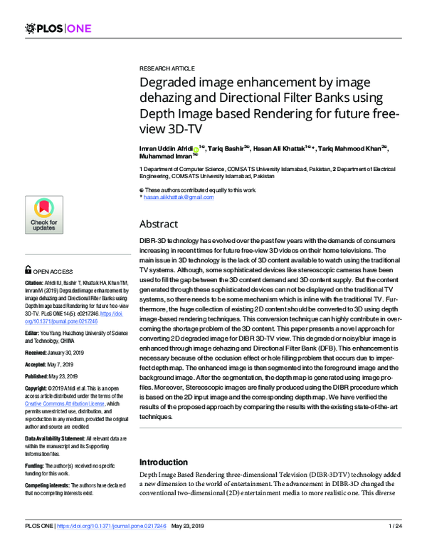 (PDF) Degraded image enhancement by image dehazing and Directional ...