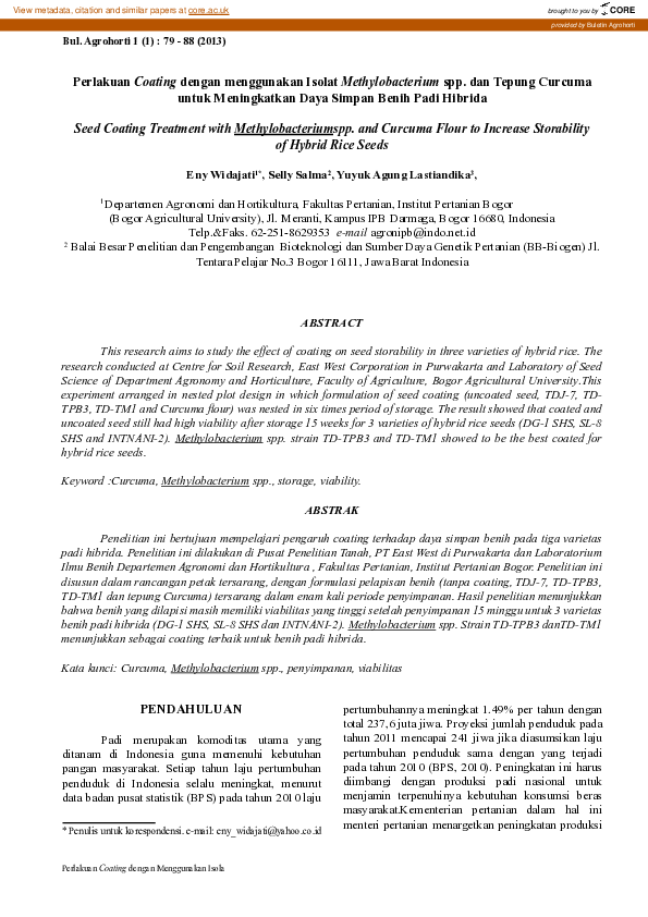 (PDF) Perlakuan Coating dengan menggunakan Isolat Methylobacterium spp ...