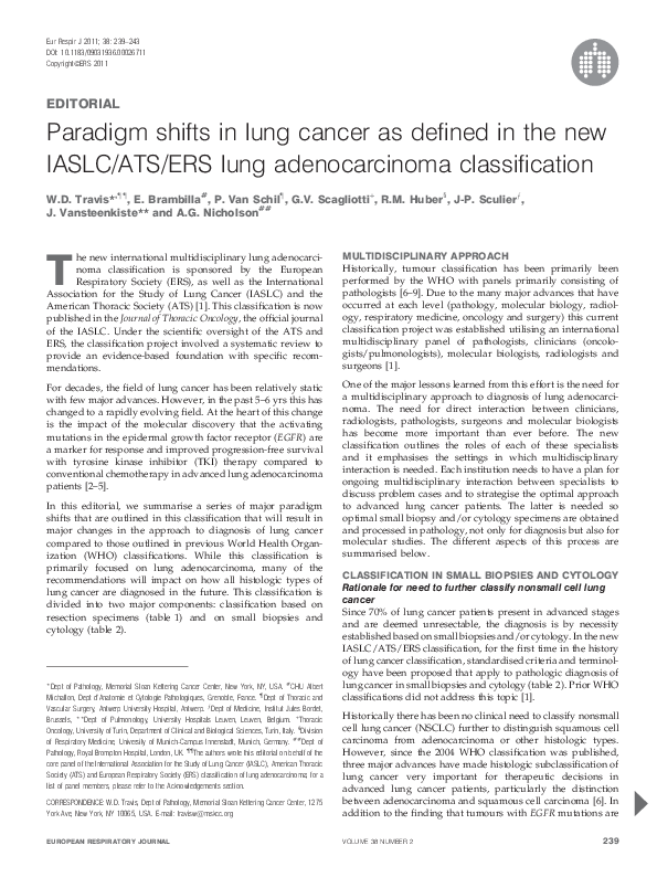 (PDF) Paradigm shifts in lung cancer as defined in the new IASLC/ATS ...