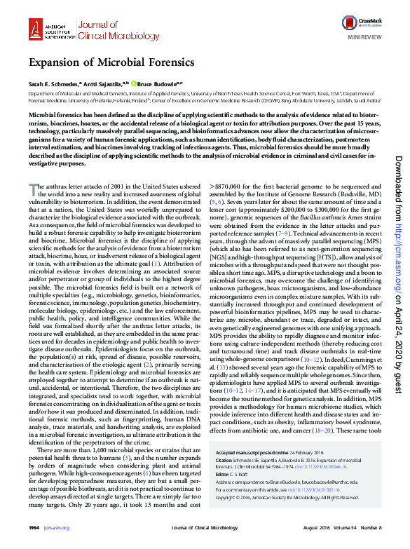 (PDF) Expansion of Microbial Forensics