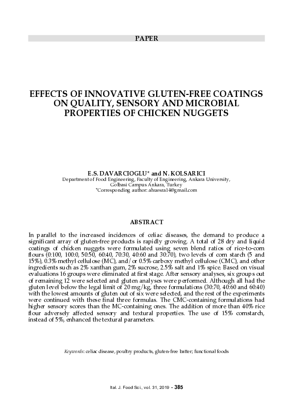 (PDF) Effects of Innovative Gluten-Free Coatings on Quality, Sensory ...