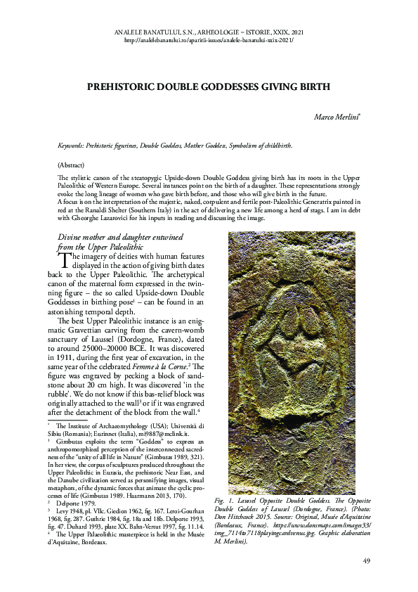 (PDF) PREHISTORIC DOUBLE GODDESSES GIVING BIRTH