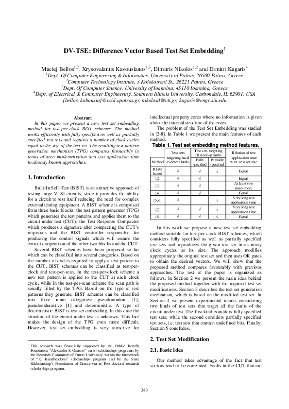 (PDF) DV-TSE: Difference Vector Based Test Set Embedding