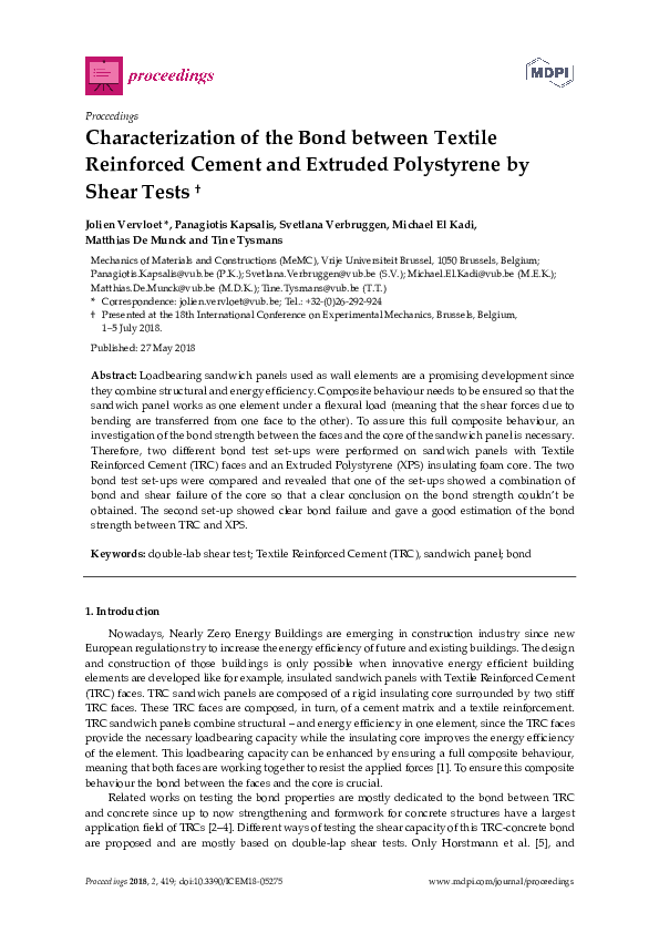 (PDF) 298 Characterization of the bond between Textile Reinforced ...