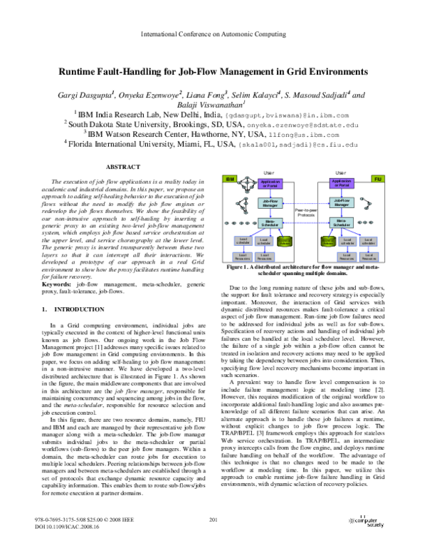 (PDF) Runtime Fault-Handling for Job-Flow Management in Grid Environments