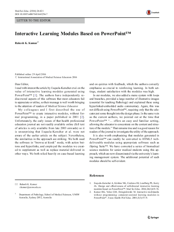 (PDF) Interactive Learning Modules Based on PowerPoint™