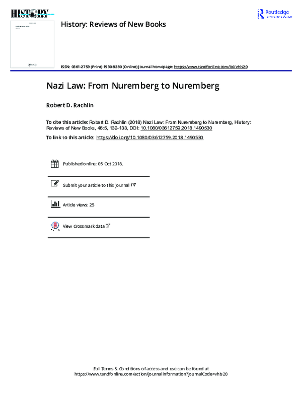 (PDF) Nazi Law: From Nuremberg to Nuremberg