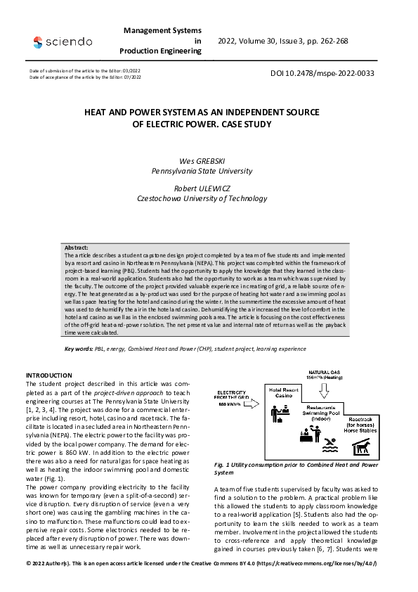 (PDF) Heat and Power System as an Independent Source of Electric Power ...