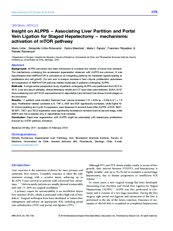 (PDF) Insight on ALPPS - Associating Liver Partition and Portal Vein ...