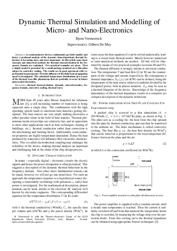 (PDF) Dynamic thermal simulation and modelling of micro-and nano ...
