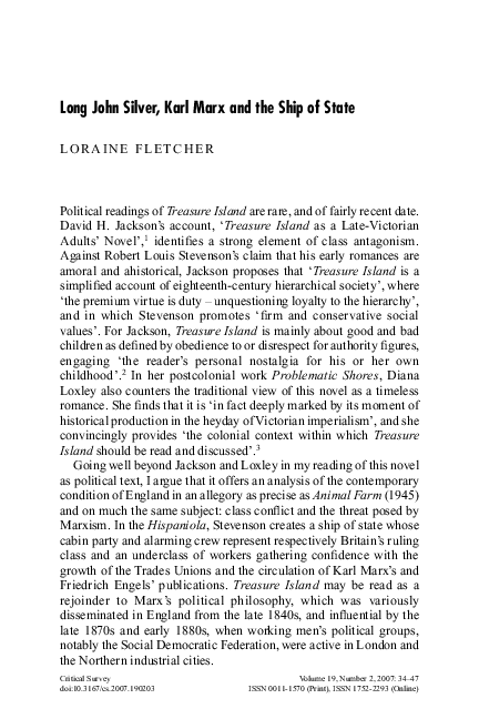 (PDF) Long John Silver, Karl Marx and the Ship of State