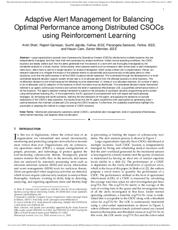 (PDF) Adaptive Alert Management for Balancing Optimal Performance among ...