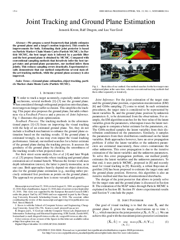 Pdf Joint Tracking And Ground Plane Estimation