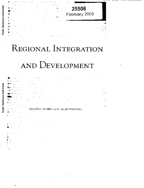 (PDF) Regional Integration and Development