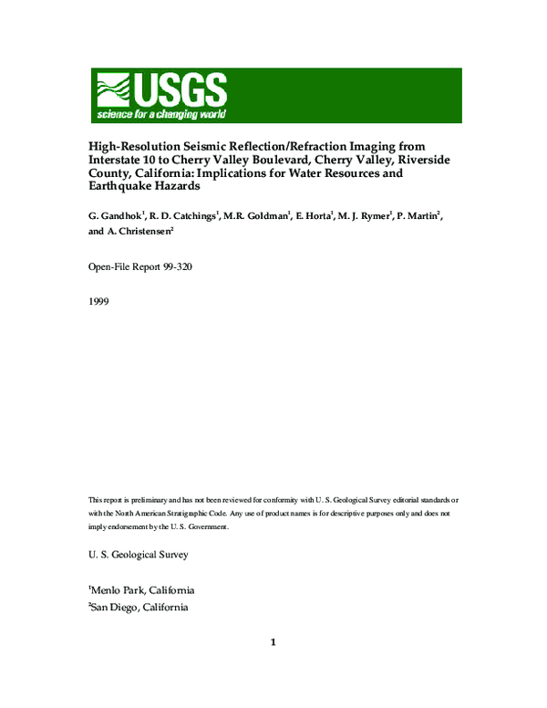 (PDF) High-resolution seismic reflection/refraction imaging from Interstate 10 to Cherry Valley ...