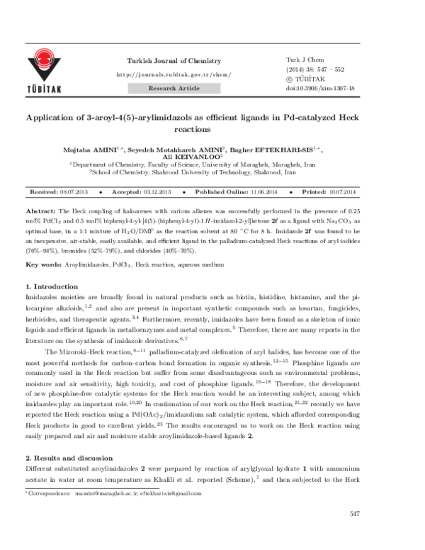 (PDF) Application of 3-aroyl-4(5)-arylimidazols as efficient ligands in ...