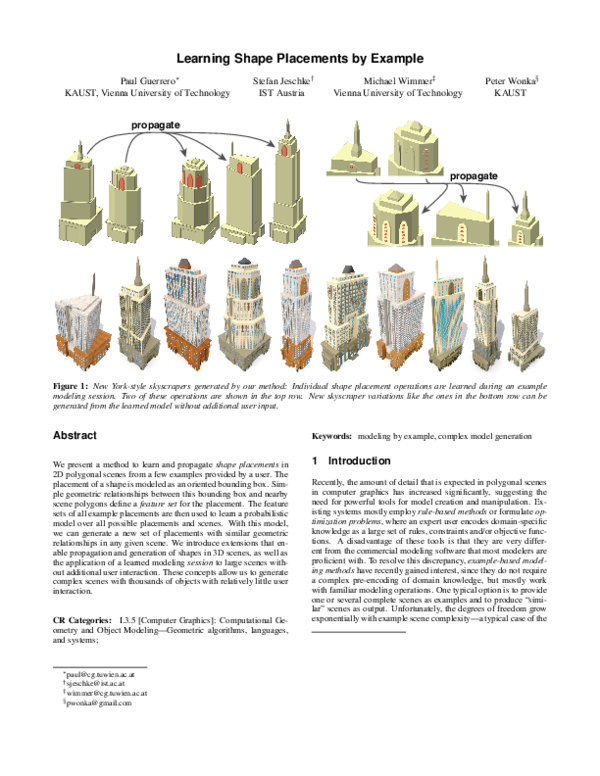 (PDF) Learning shape placements by example