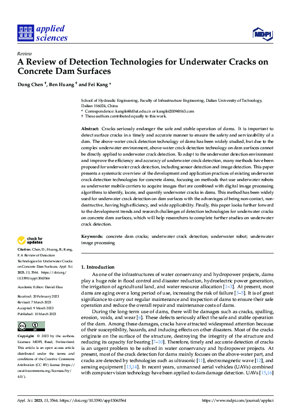 (PDF) A Review of Detection Technologies for Underwater Cracks on ...