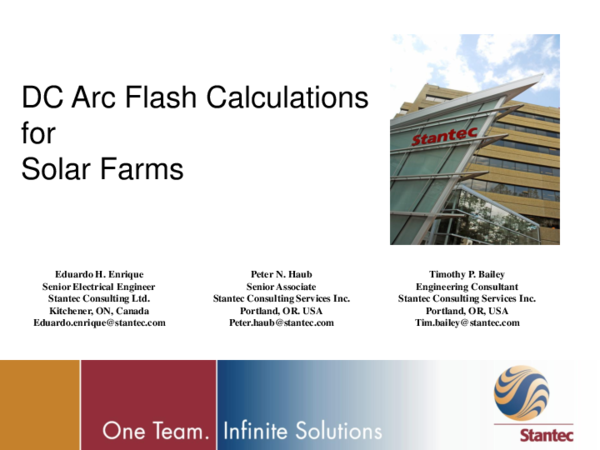 (PDF) DC Arc flash calculations for solar farms