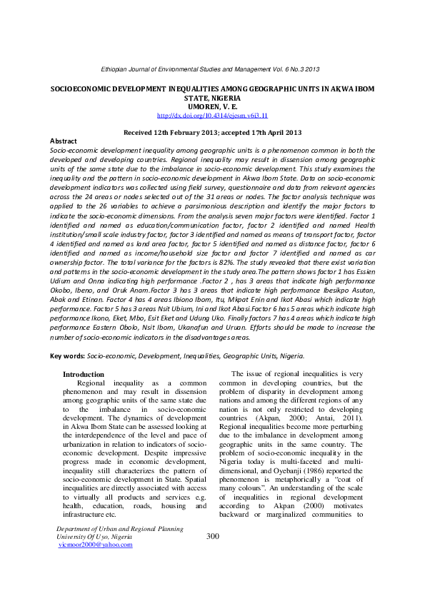 (PDF) Socioeconomic Development Inequalities among Geographic Units in ...