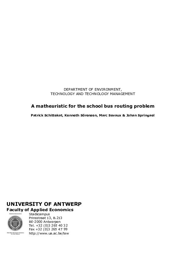 (PDF) A matheuristic for the school bus routing problem