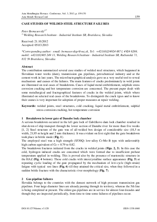 (PDF) Case Studies of Welded Steel Structure Failures