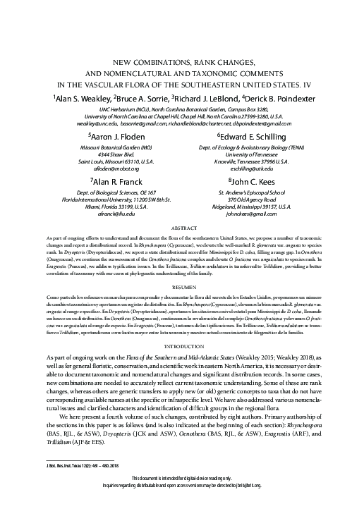 (PDF) New combinations, rank changes, and nomenclatural and taxonomic ...