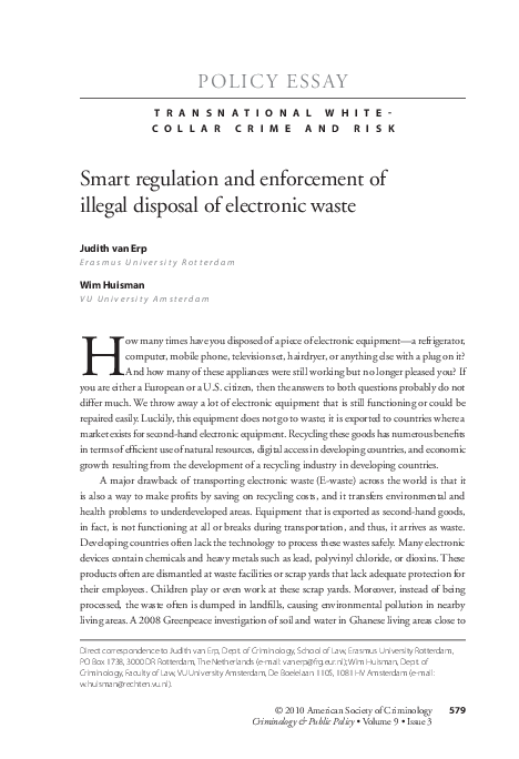 (PDF) Smart regulation and enforcement of illegal disposal of ...