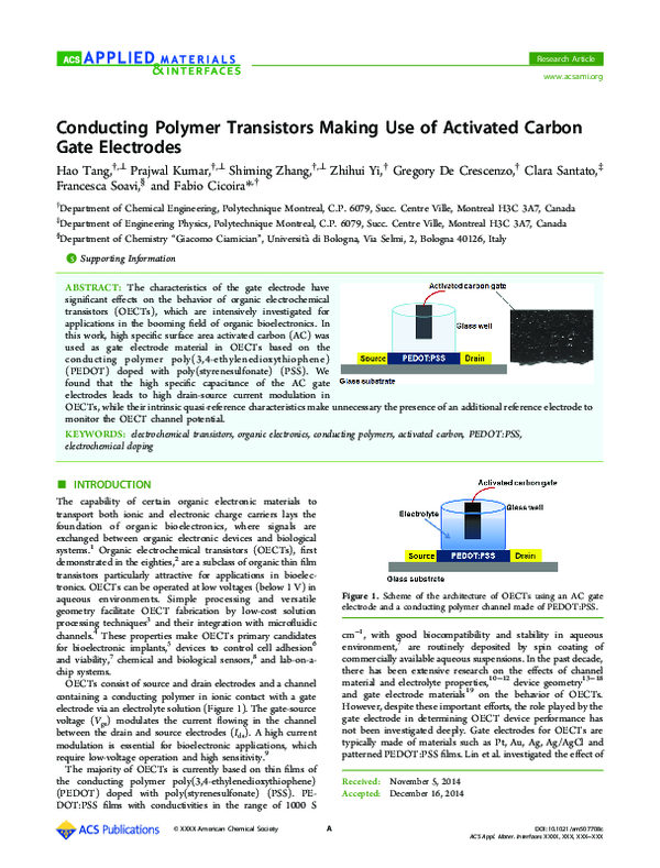 (PDF) Conducting Polymer Transistors Making Use of Activated Carbon ...