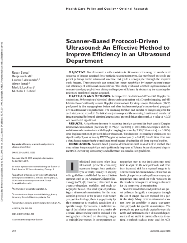 (PDF) Scanner-Based Protocol-Driven Ultrasound: An Effective Method to Improve Efficiency in an ...