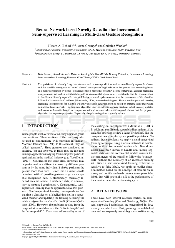 (PDF) Neural Network based Novelty Detection for Incremental Semi-supervised Learning in Multi ...