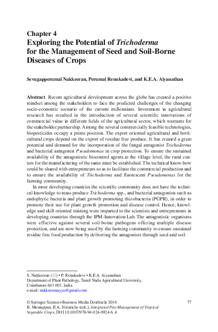 Pdf Exploring The Potential Of Trichoderma For The Management Of Seed