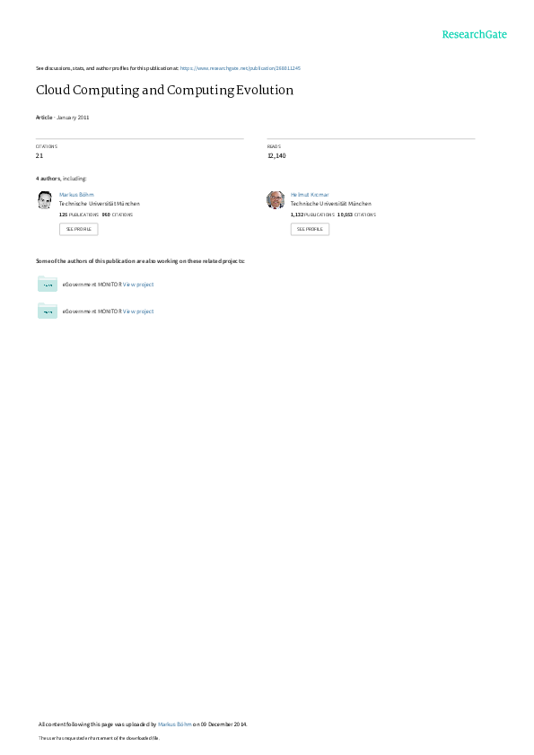 (PDF) Cloud Computing and Computing Evolution