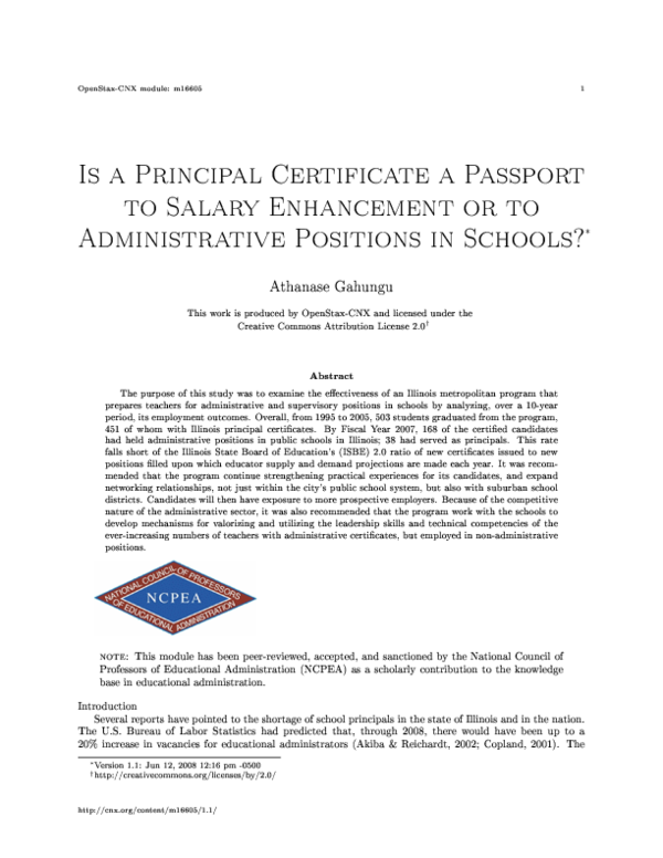 (PDF) Is a Principal Certificate a Passport to Salary Enhancement or to ...