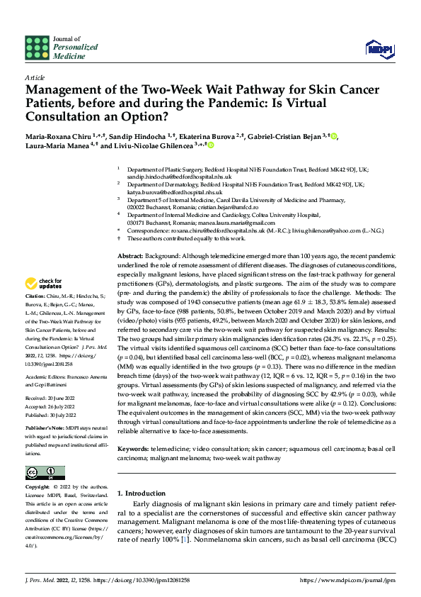 (PDF) Management of the Two-Week Wait Pathway for Skin Cancer Patients ...