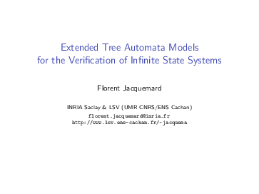(PDF) Extended Tree Automata Models for the Verification of