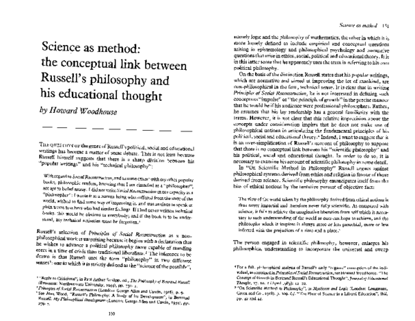 (PDF) Science as Method: Russell's Philosophy and His Educational Thought