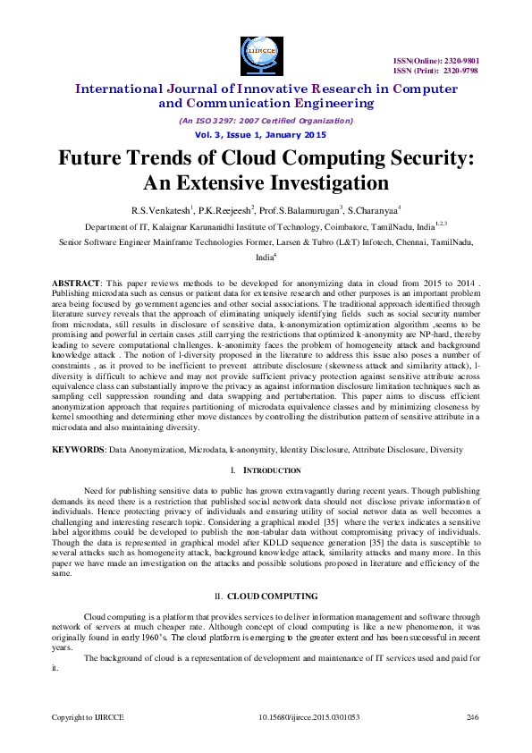 (PDF) Cloud computing security: challenges and future trends