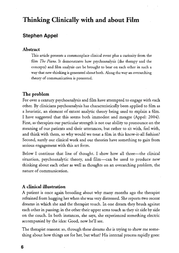 (PDF) Thinking clinically with and about film