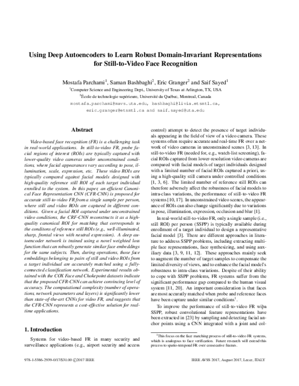 (PDF) Using deep autoencoders to learn robust domain-invariant representations for still-to ...