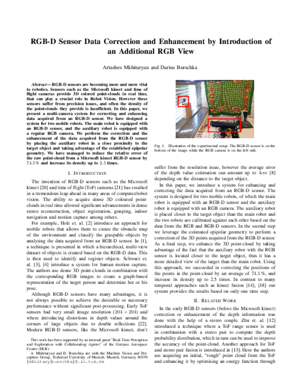 (PDF) RGB-D sensor data correction and enhancement by introduction of an additional RGB view