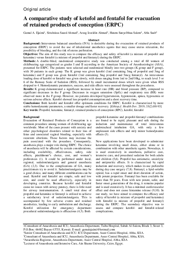 (PDF) A comparative study of ketofol and fentafol for evacuation of retained products of ...