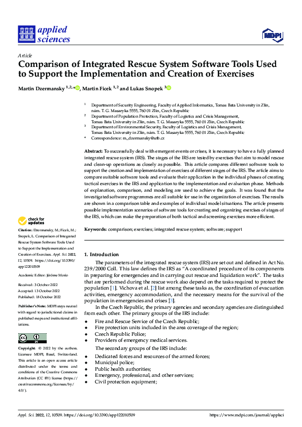 (PDF) Comparison of Integrated Rescue System Software Tools Used to ...