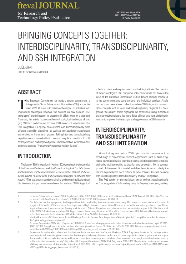 (PDF) Bringing Concepts Together: Interdisciplinarity ...