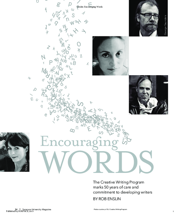 (PDF) Encouraging Words: The Creative Writing Program marks 50 years of ...