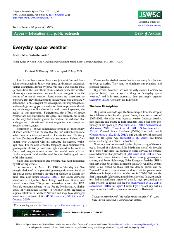 (PDF) Everyday space weather