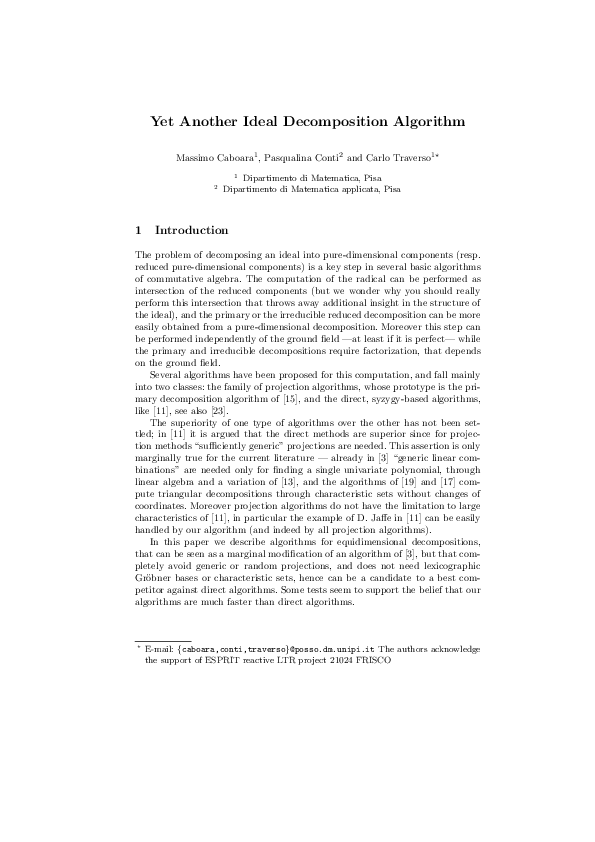 (PDF) Yet another ideal decomposition algorithm
