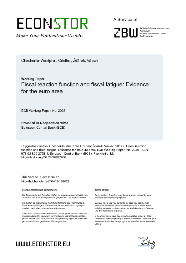 (PDF) Fiscal reaction function and fiscal fatigue: Evidence for the ...