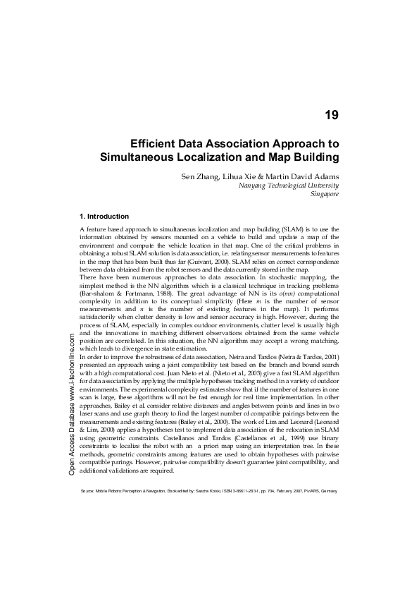 (PDF) Efficient SLAM Data Association via IP