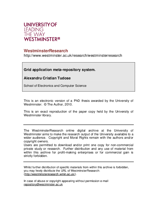 (PDF) Grid application meta-repository system